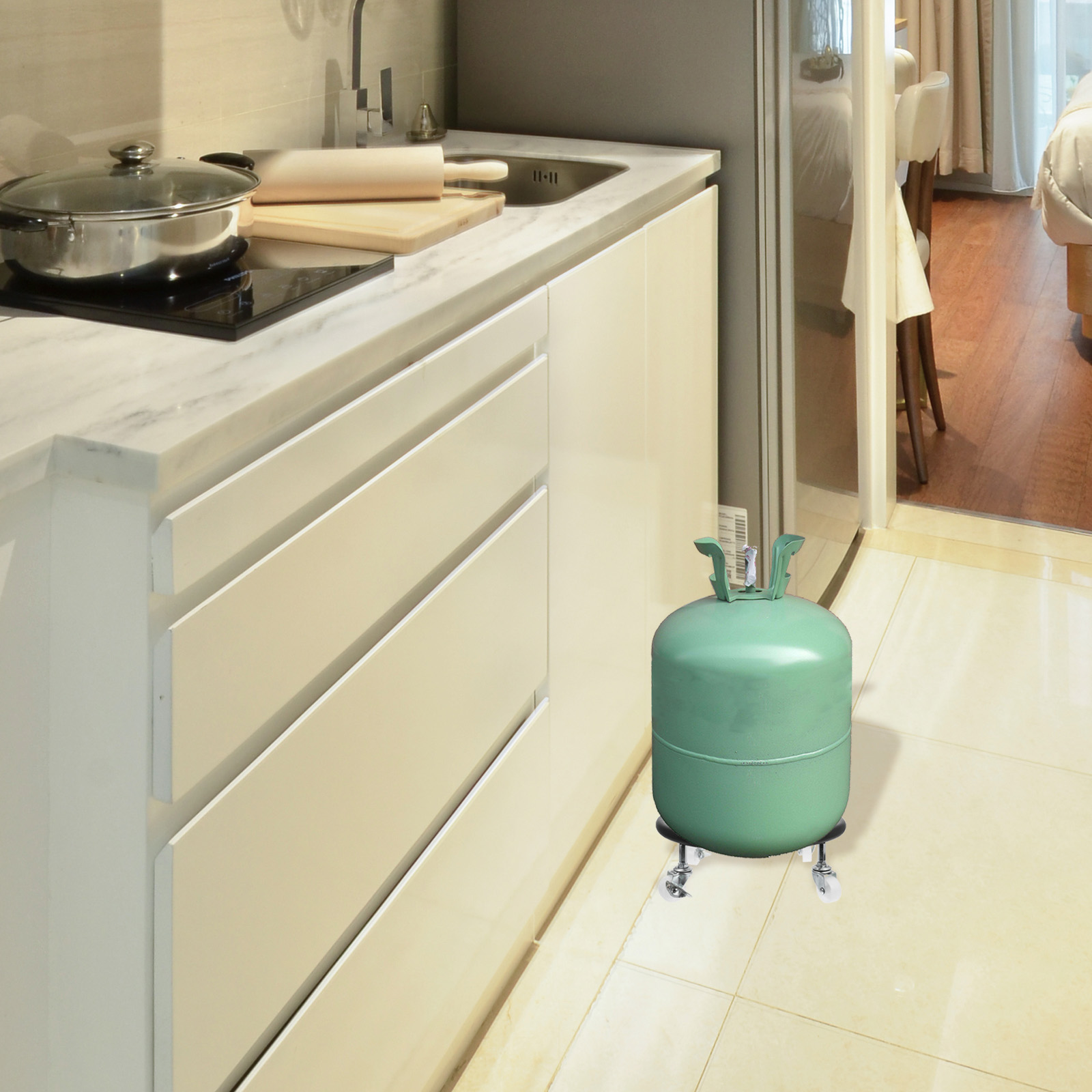 LEORX Movable Gas Tank Tray Metal Movable Gas Tank Base With Wheel ...