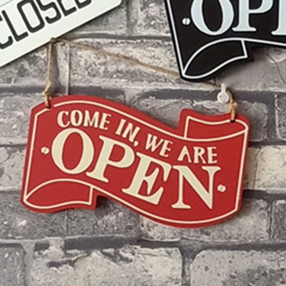LEORX Door Sign Double Sided Sign for Spas Red Rustic Style 1Set ...