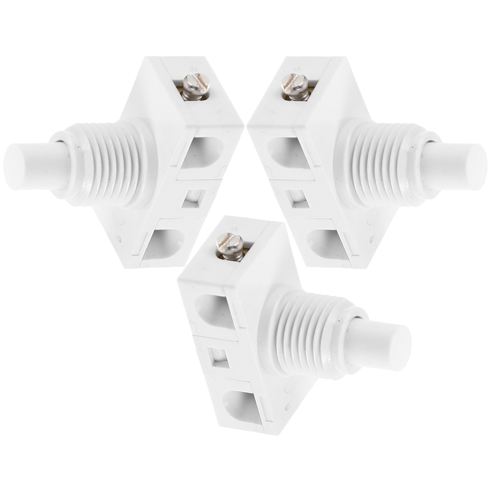 LEORX Push Button Switch 3Pcs Compact White ABS Copper Iron for DIY ...