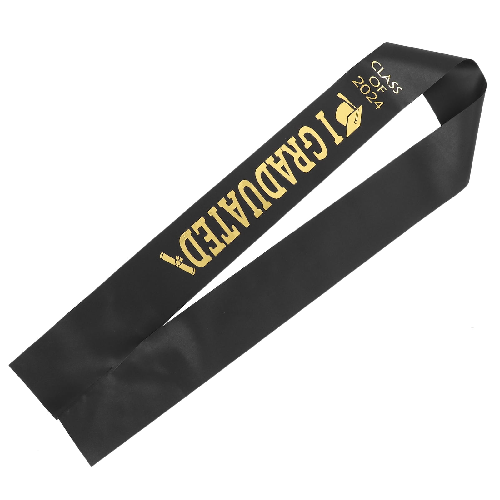 LEORX Senior Satin Sashes Graduate Sash Black 1Pack Ceremonial Use for ...