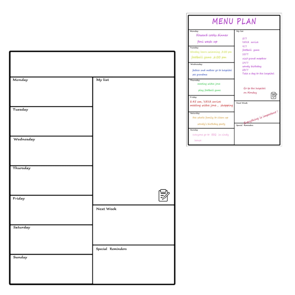 LEORX Sheet Weekly Schedule Magnetic Calendar For Fridge Storage Tags ...