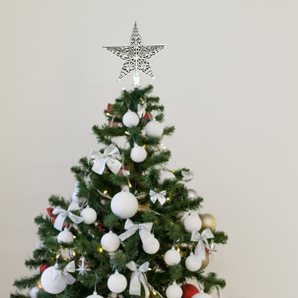 LEORX Silver Star Tree Topper Classic Design for Business Owners 1Pcs ...