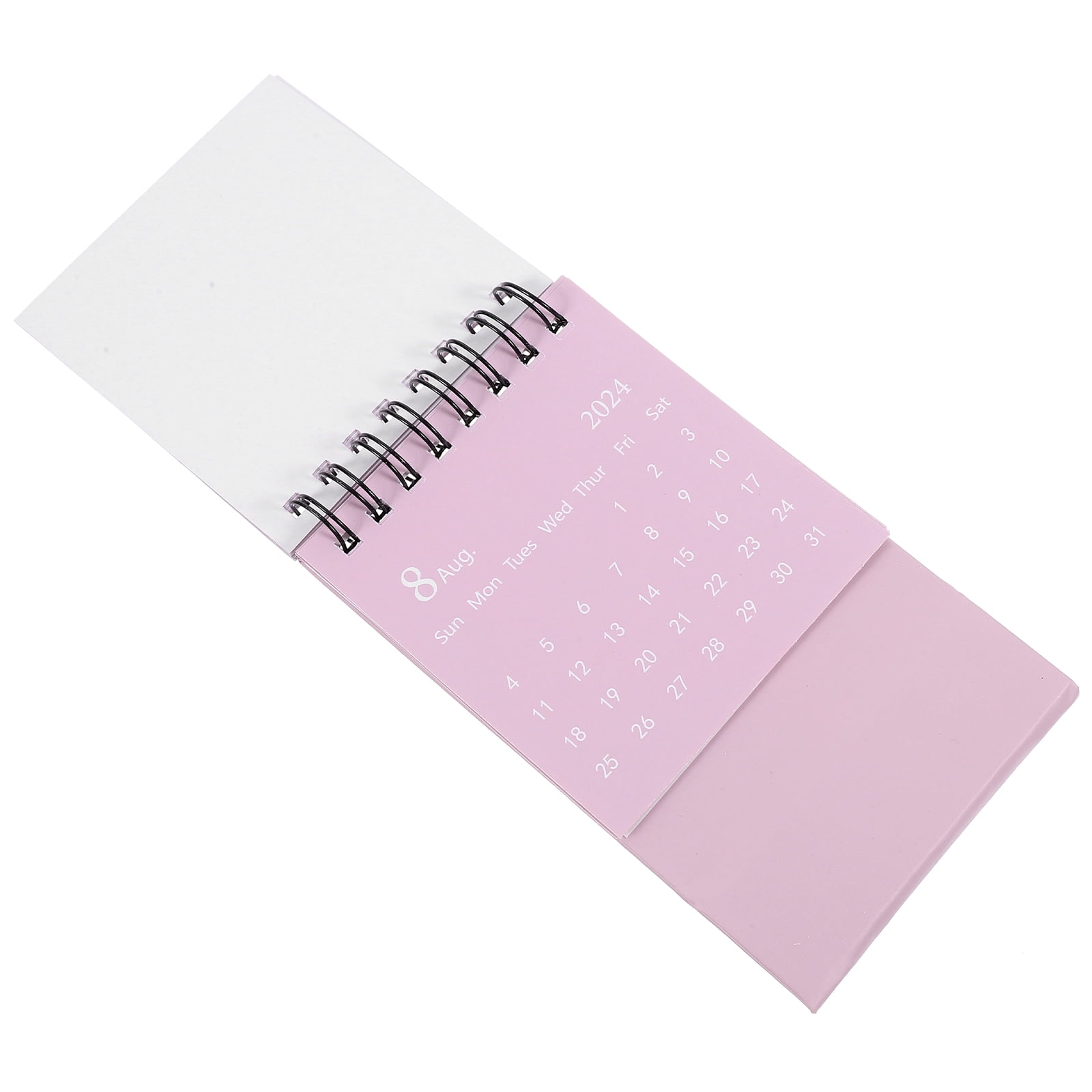 LEORX Small Desktop Calendar Mini Calendar 2024 Chic Paper Pink 1Pcs ...