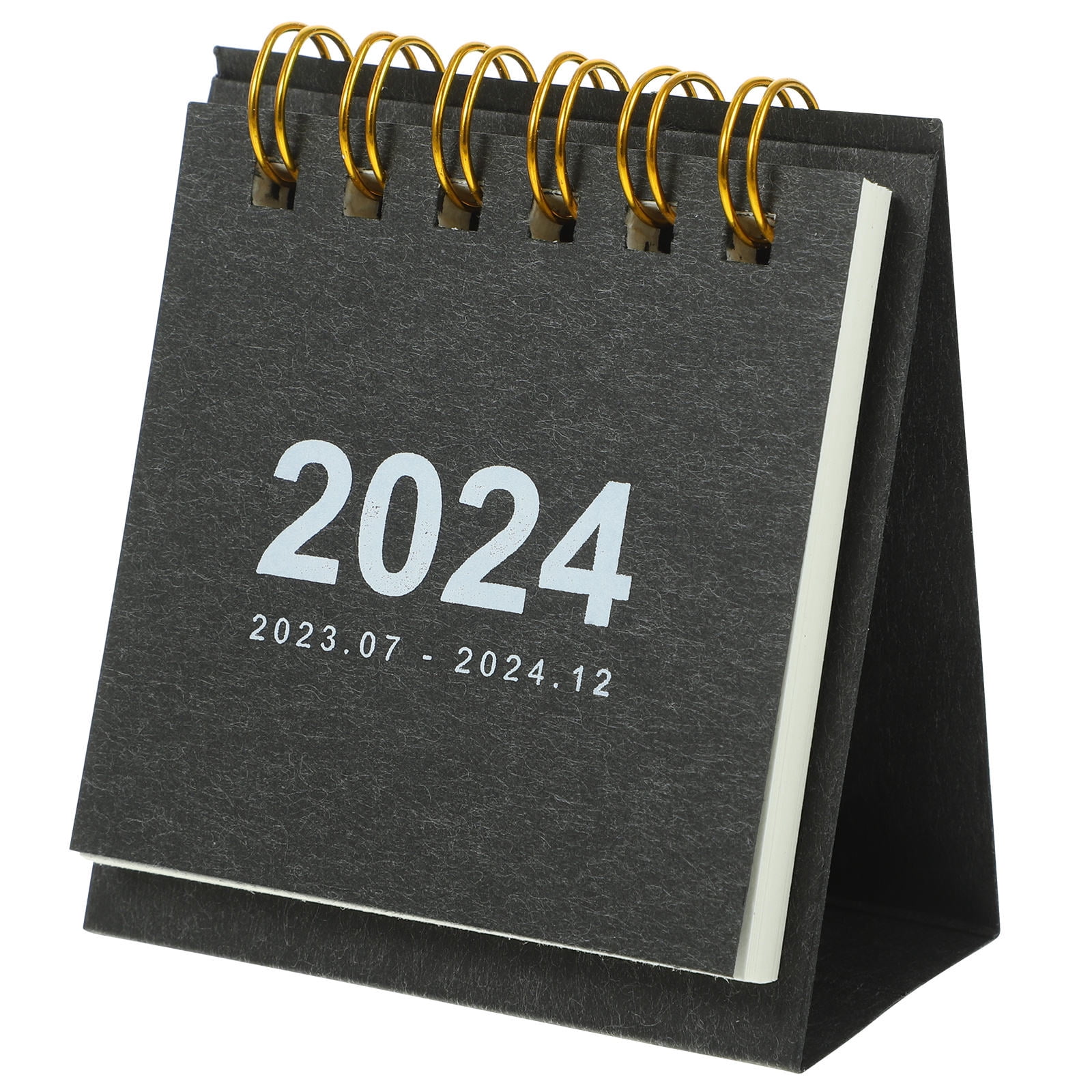 LEORX Small Desktop Calendar Modern Daily Calendar Black Paper 1Set for ...