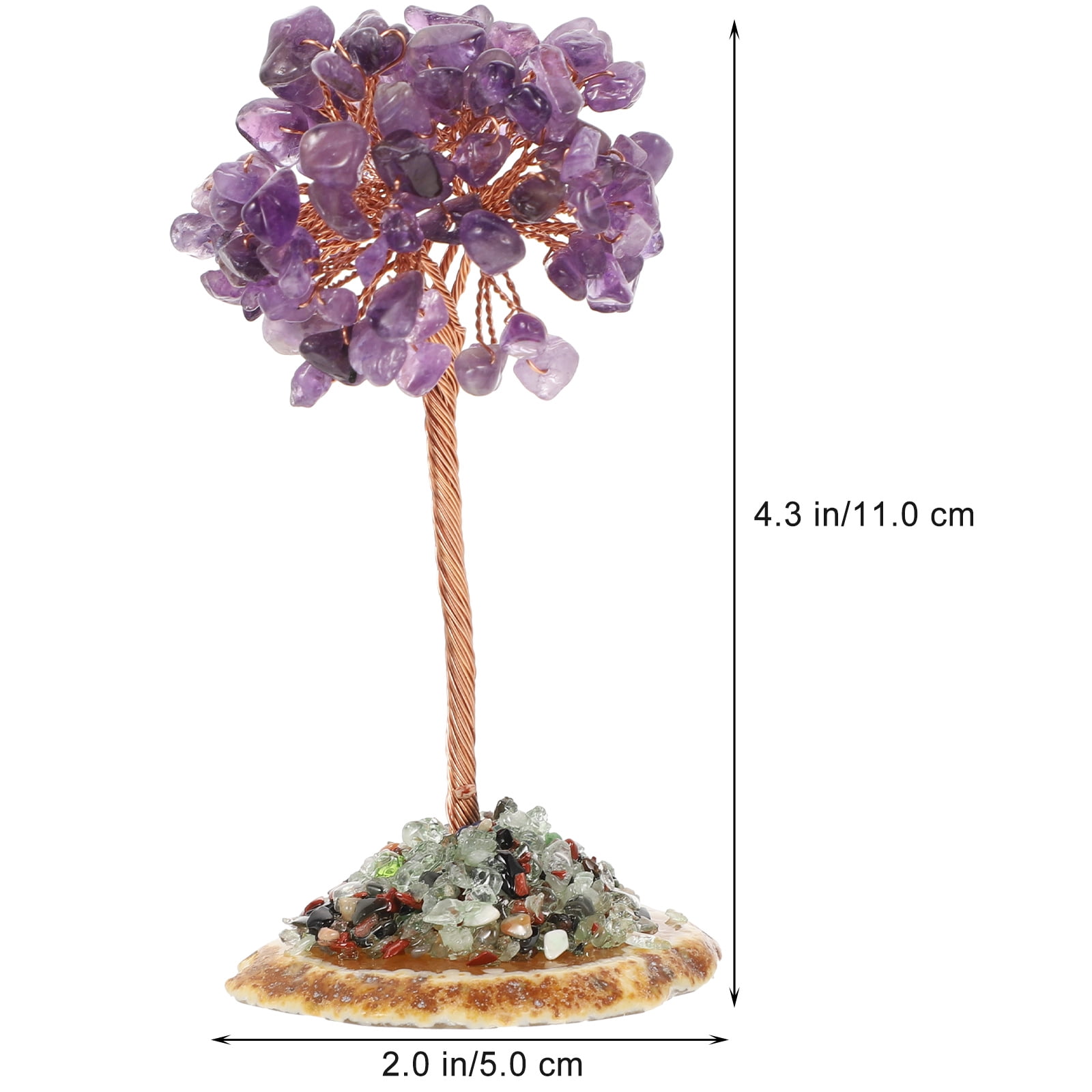 LEORX Small Money Tree for Housewarming Gift Purple Metal Fengshui ...