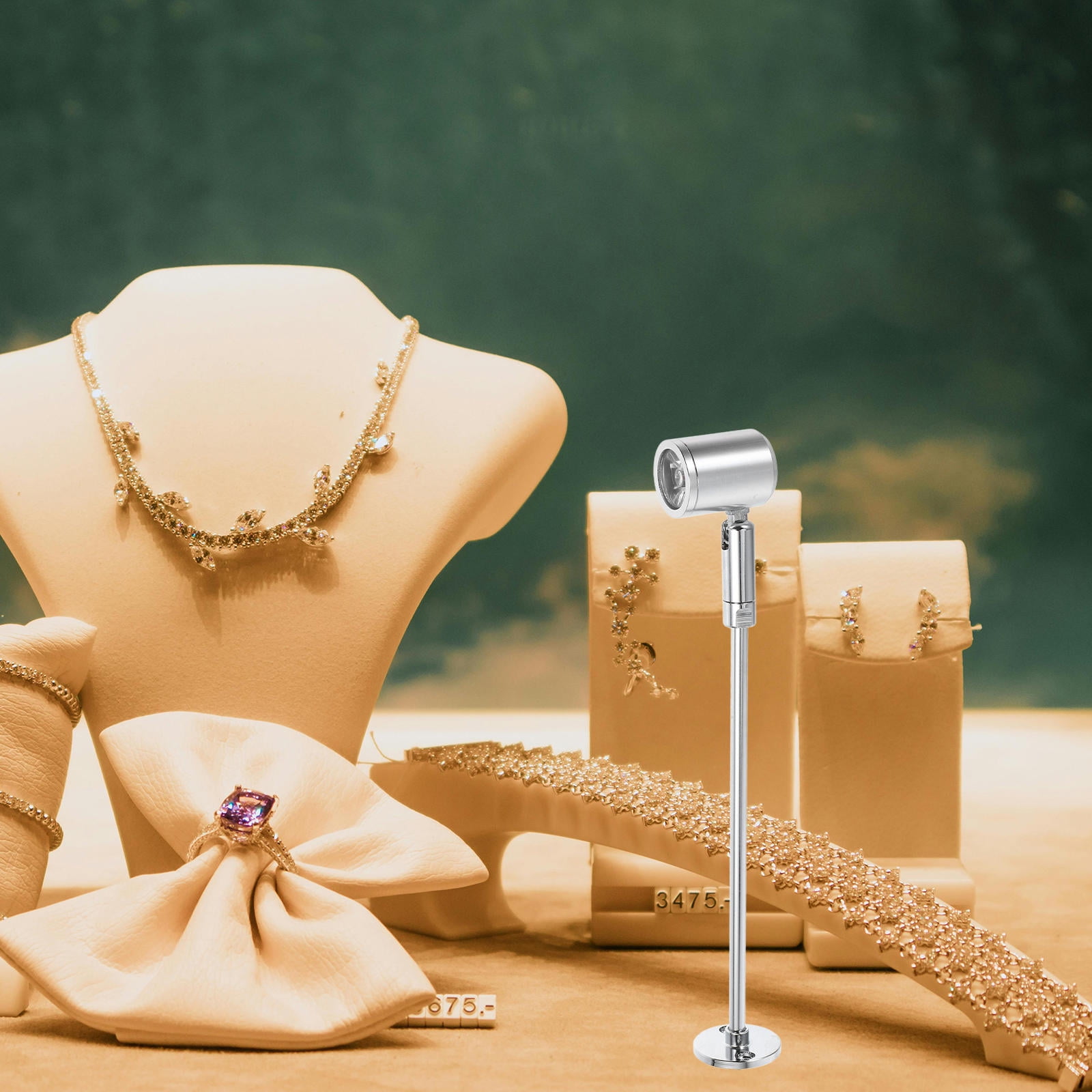 LEORX Small Spotlight Standing Spotlight Jewelry Display Case Rotatable ...