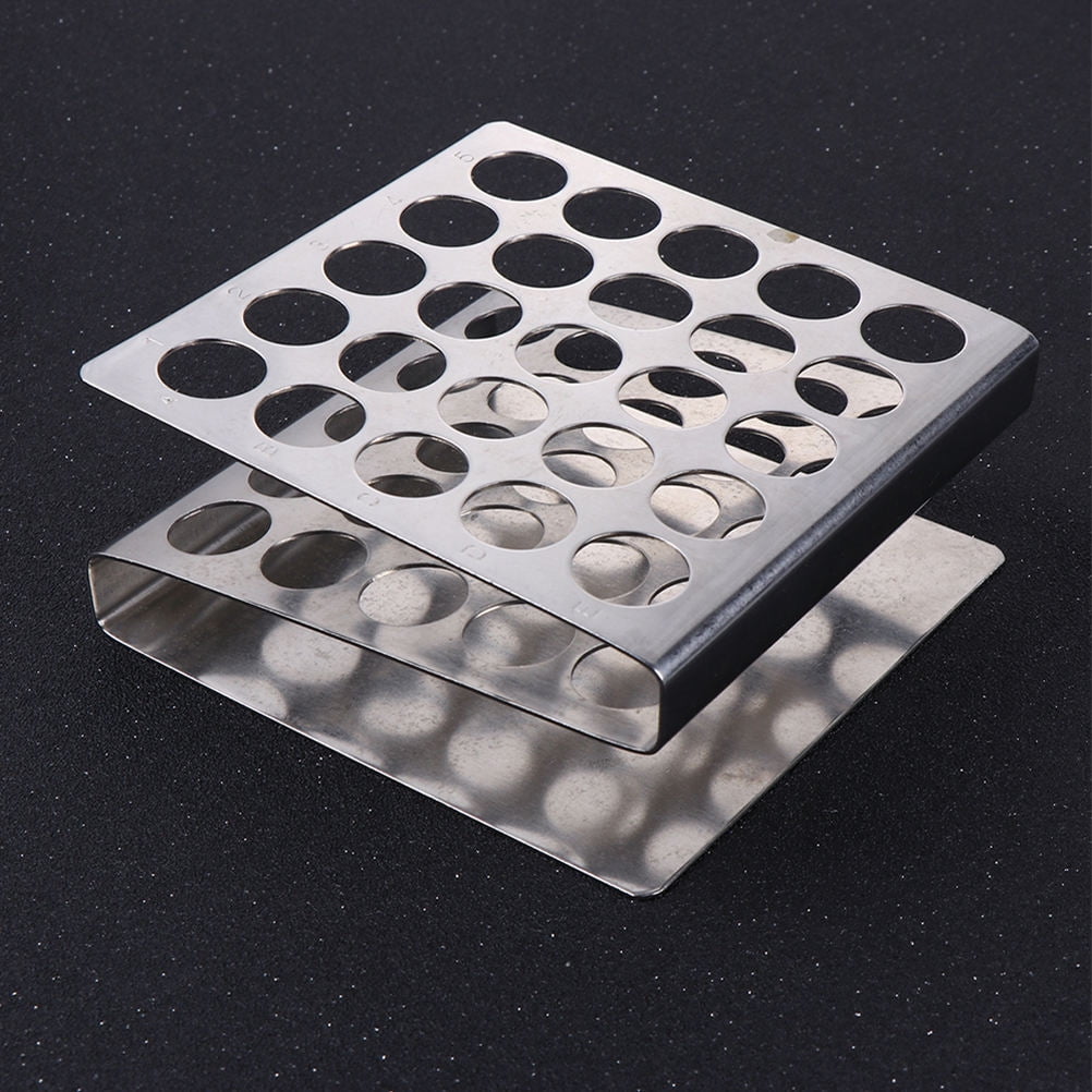 LEORX Stainless Steel Test Tube Rack Metal Test Tube Holder Z Shaped ...