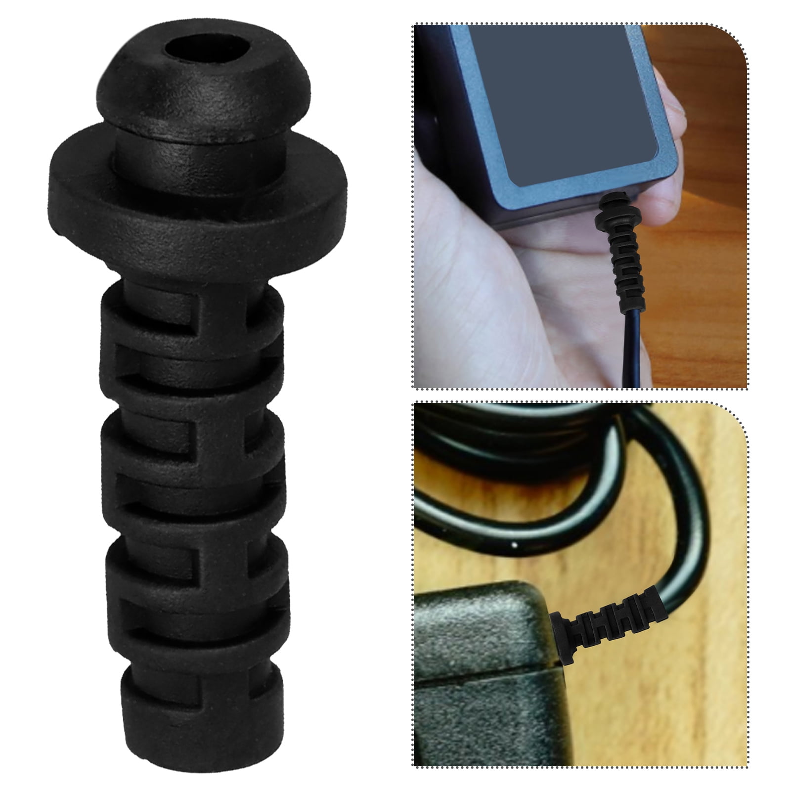 LEORX Strain Relief Bushing 10Pcs Black Abs For Electrical Wires Cable ...