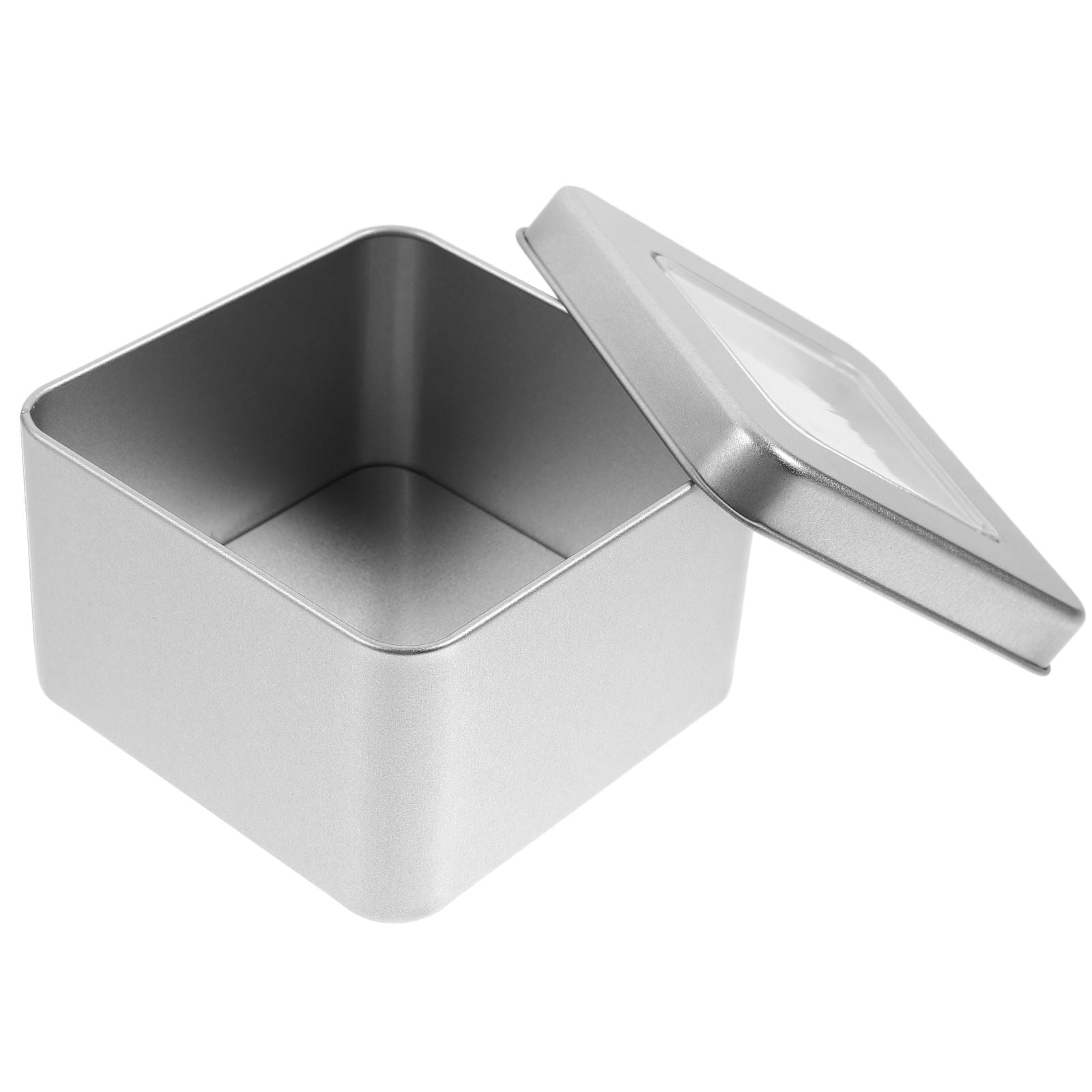 LEORX Tin Box Empty Can Gift Boxes Food Containers with Lids Silver ...