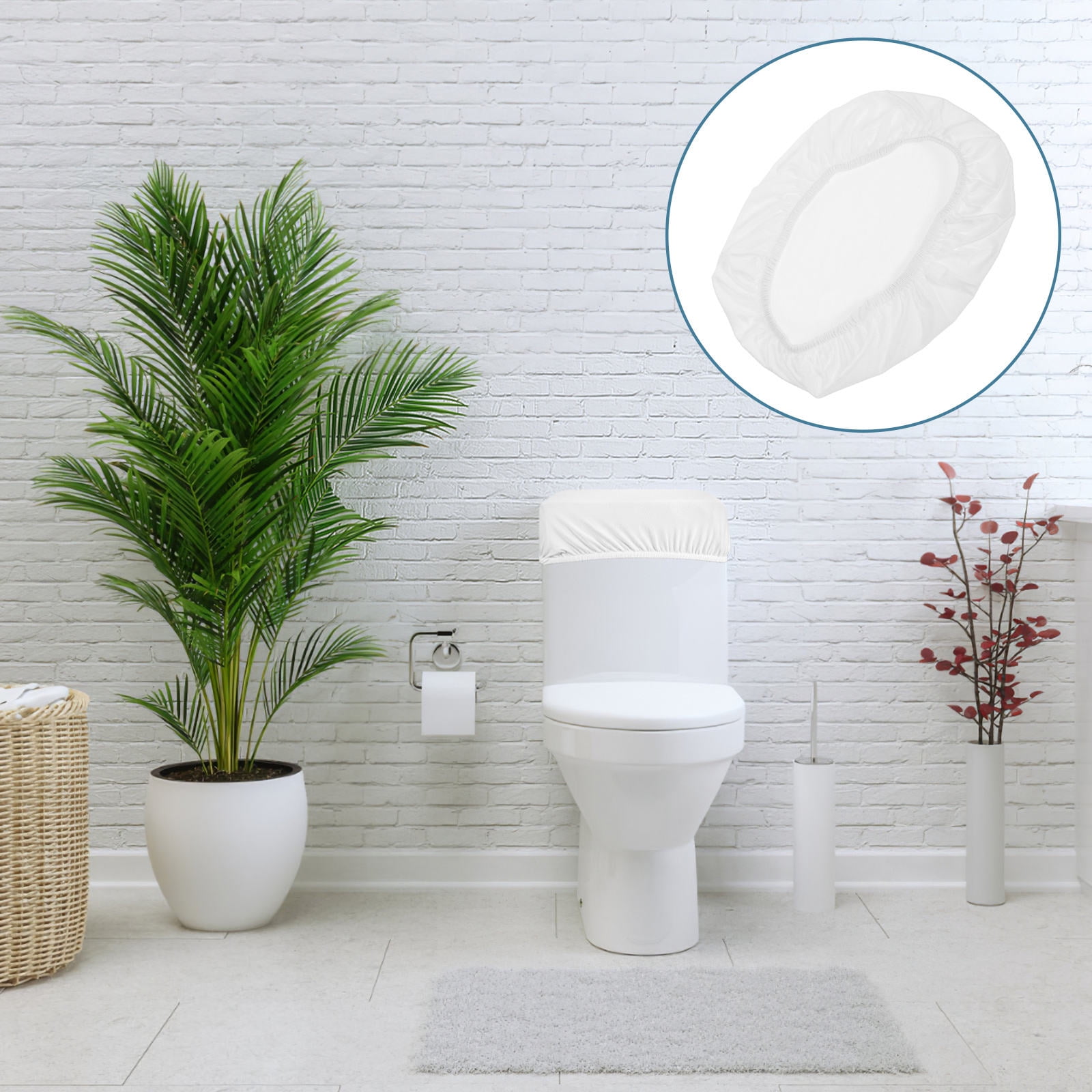 LEORX Universal White Toilet Tank Lid Cover Dirt Protector for Bathroom ...