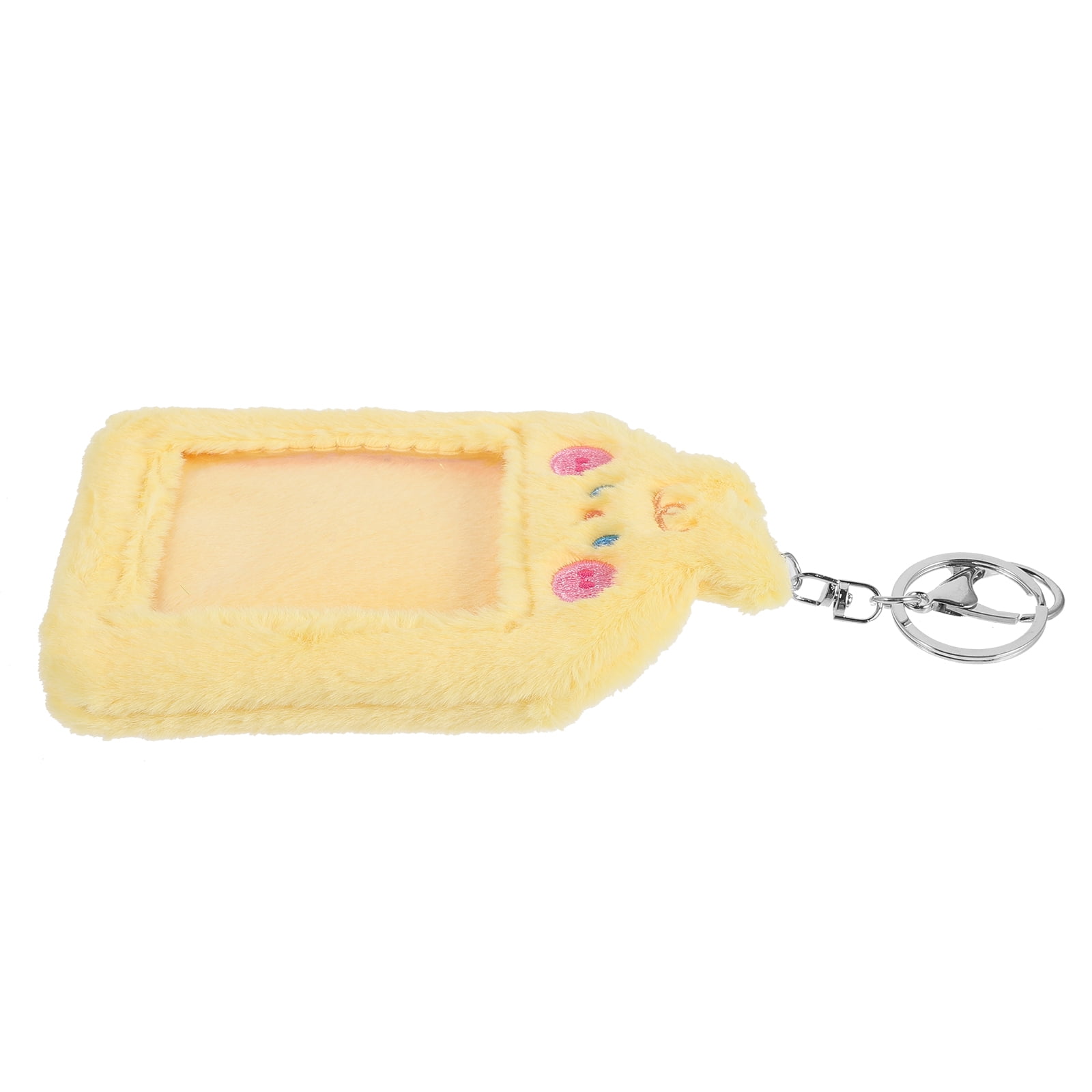 LEORX Plush Card Protector Keychain for Bus Cards and Id Holders Yellow ...