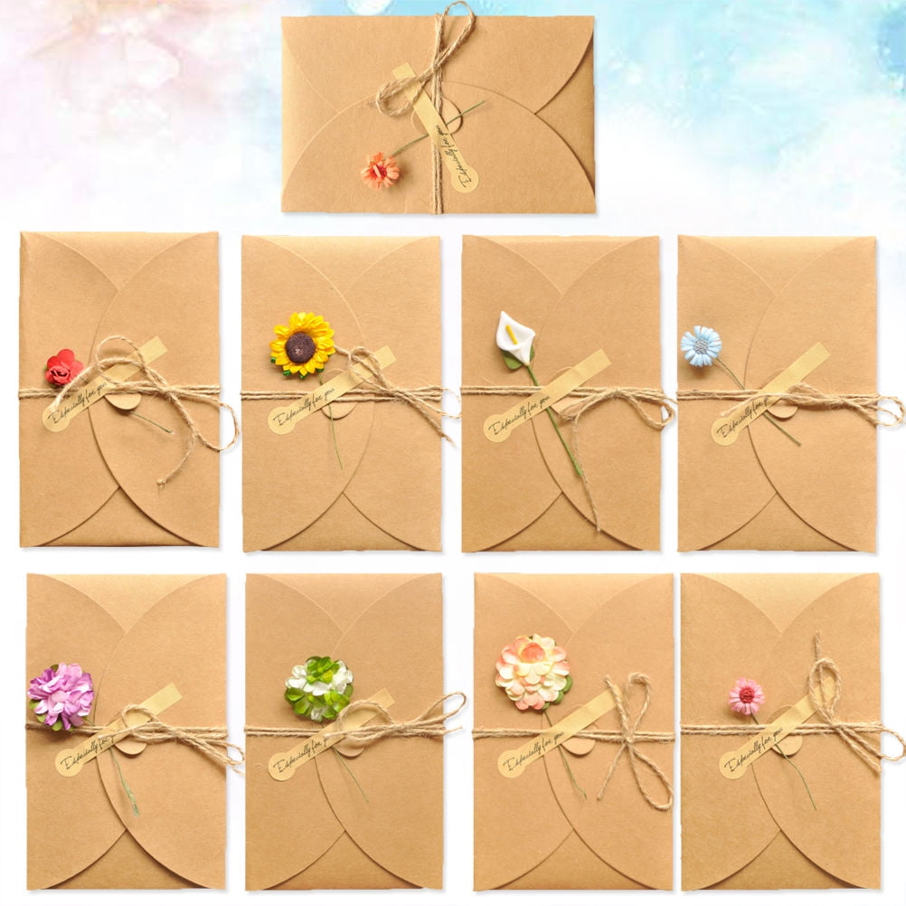 LEORX Vintage Cards Floral Cardstock Random Style Men Gift Attachment ...