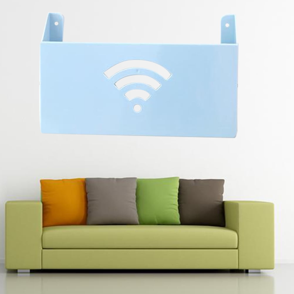 LEORX Wall Mounted WIFI Router Shelf Blue Storage for Homeowners 1Pcs ...