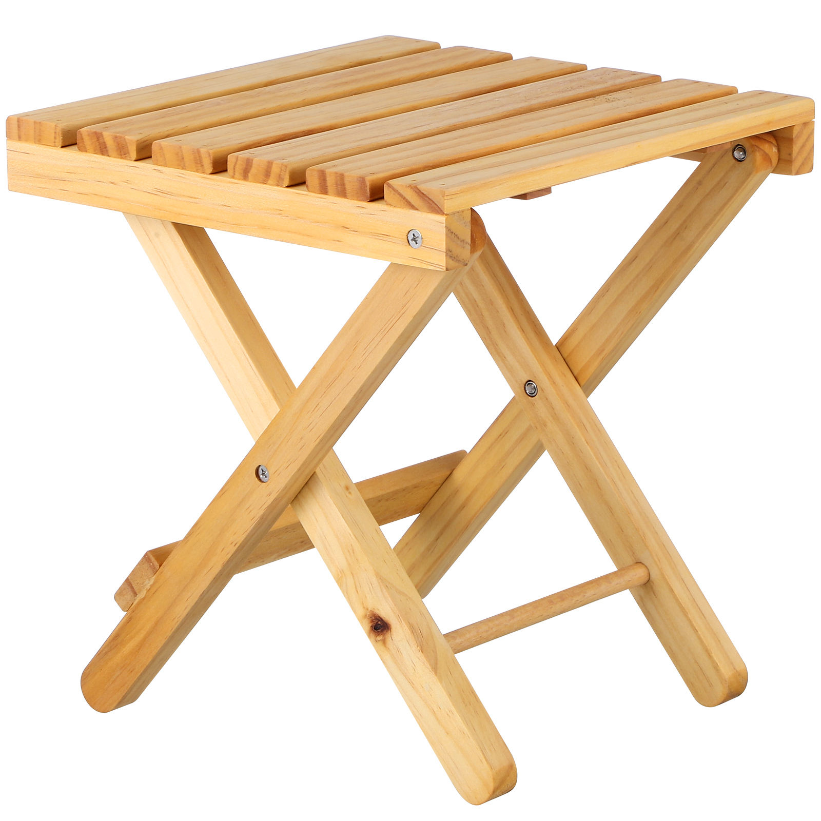 LEORX Wood Small Folding Side Table Portable Outdoor Table Light Yellow ...