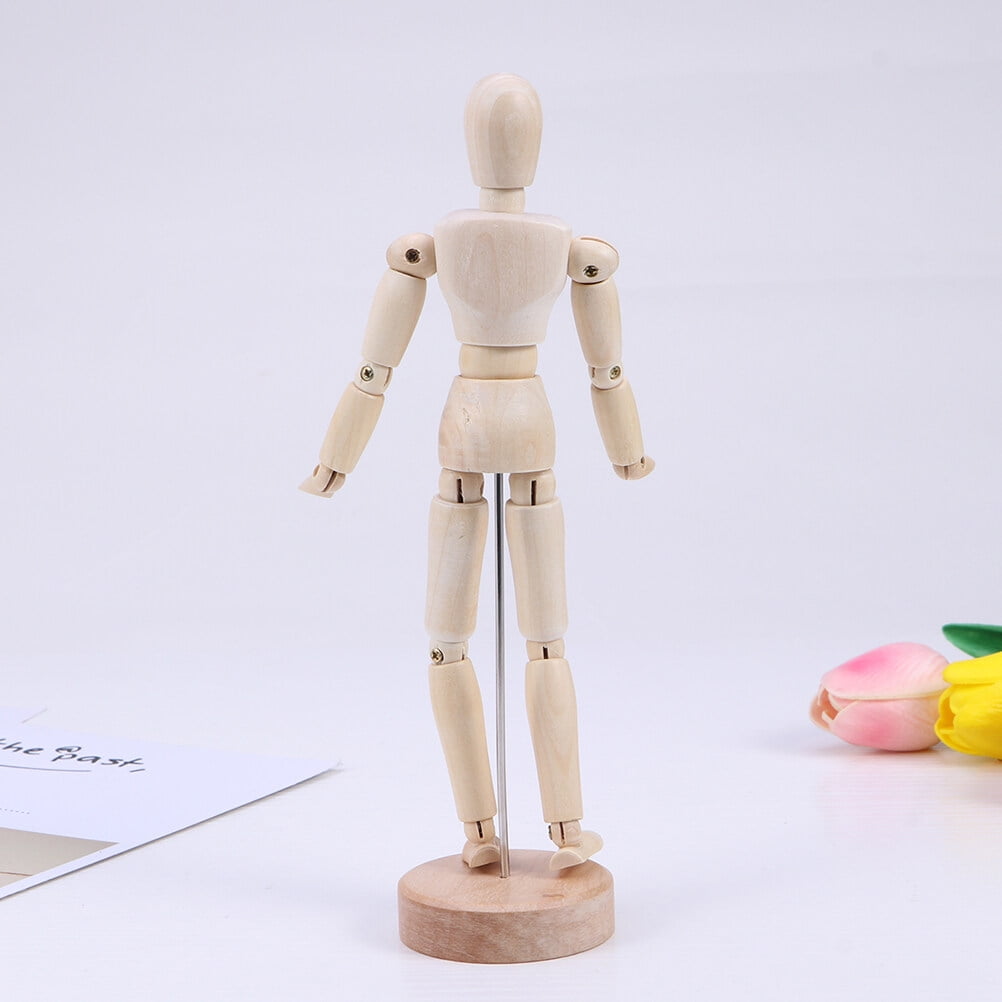 LEORX Desk Decoration Wooden Joints Person Decorative Model Beige 1Pcs ...