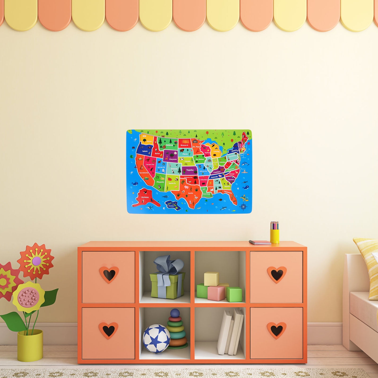 LEORX Wooden USA Map Puzzle Map Puzzle Puzzle United States Map Puzzle ...