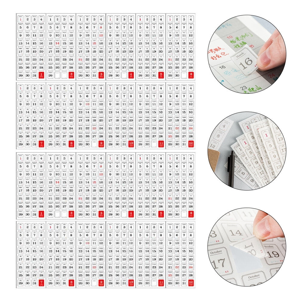 LEORX calendar number sticker Reminder Stickers Assorted Color for ...