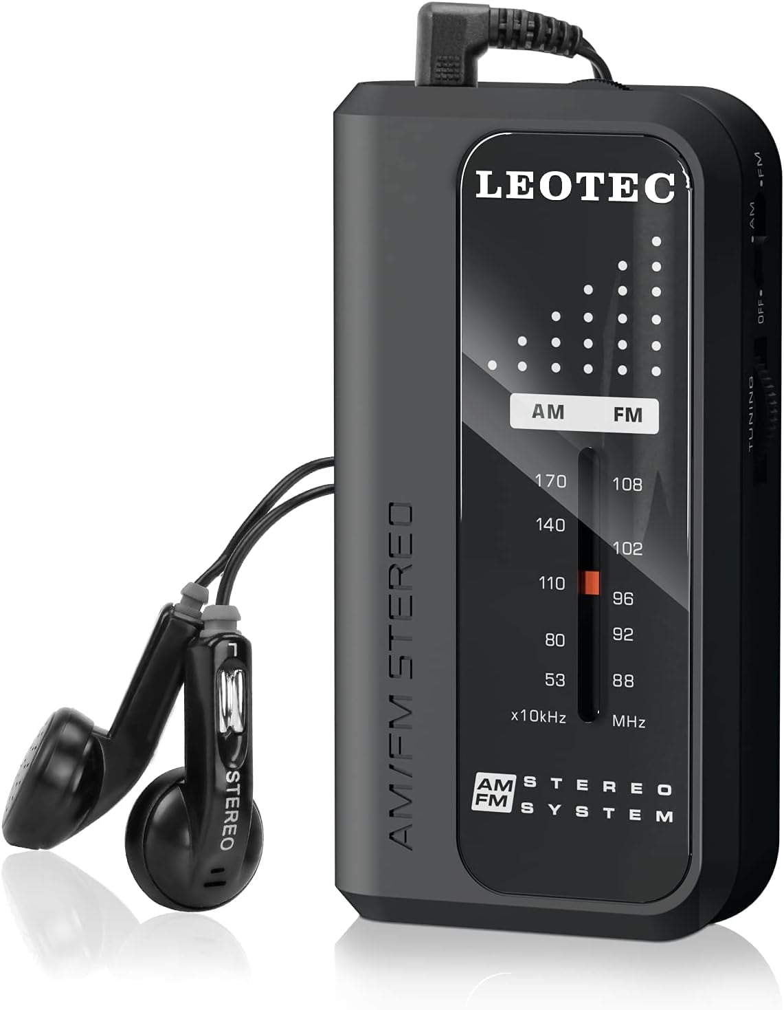 LEOTEC Small Pocket Radios, Battery Operated AM FM Radio, DBS Function ...