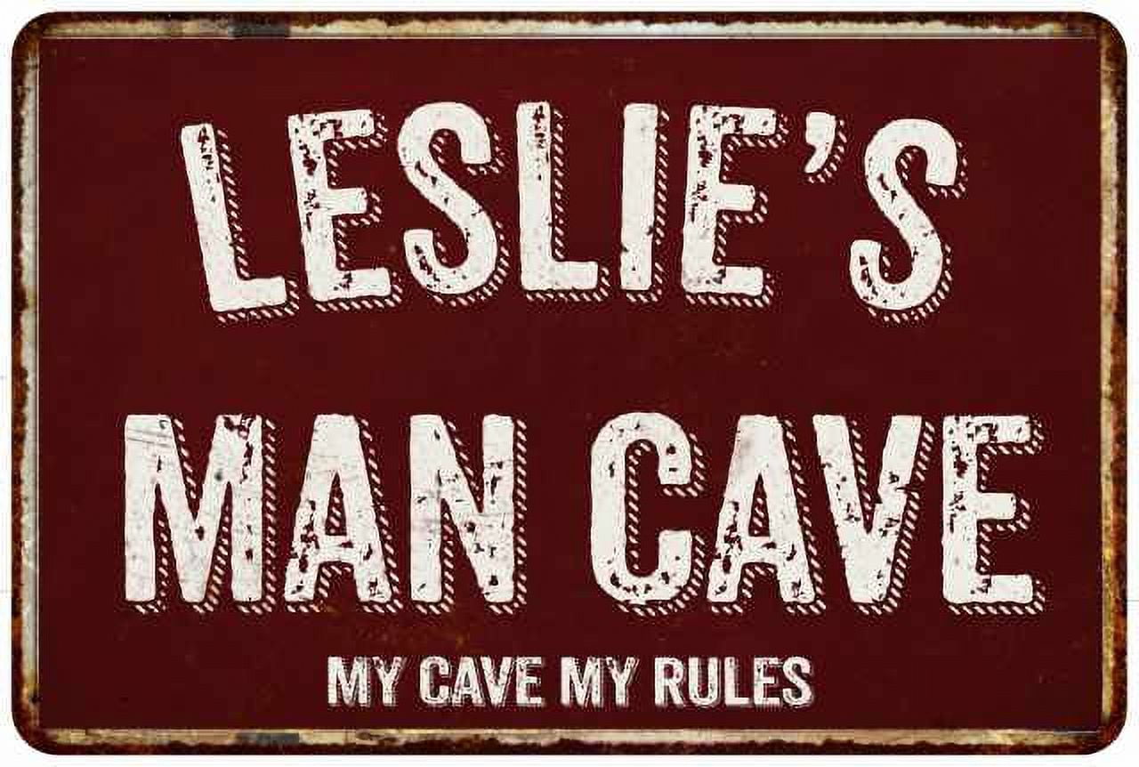 LESLIE'S Man Cave Red Grunge Sign Metal 8x12 Decor 108120003312 ...