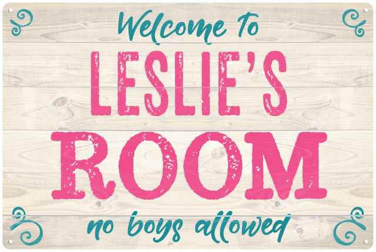 LESLIE'S Room Kids Bedroom Sign Gift 8x12 Metal Sign 108120089448 ...