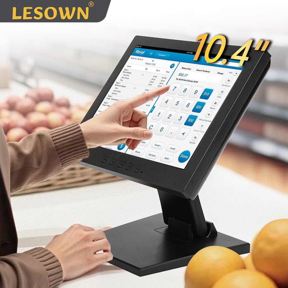 LESOWN 10.4 inch Monitor FHD 1024X768 VGA HDMI Small Wide Resistive ...