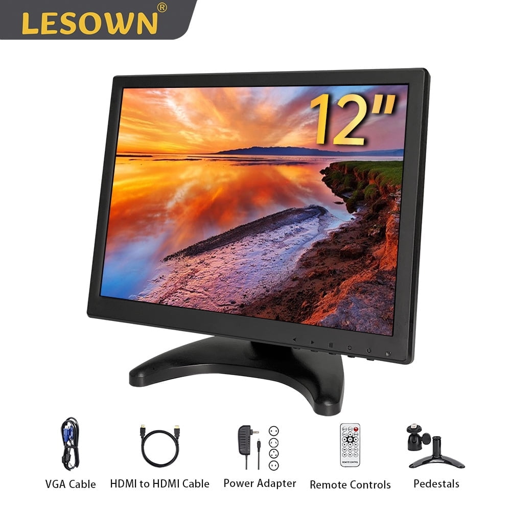 LESOWN 12 inch 1024x768 Industrial LCD Monitor 4:3 HDMI VGA AV BNC ...