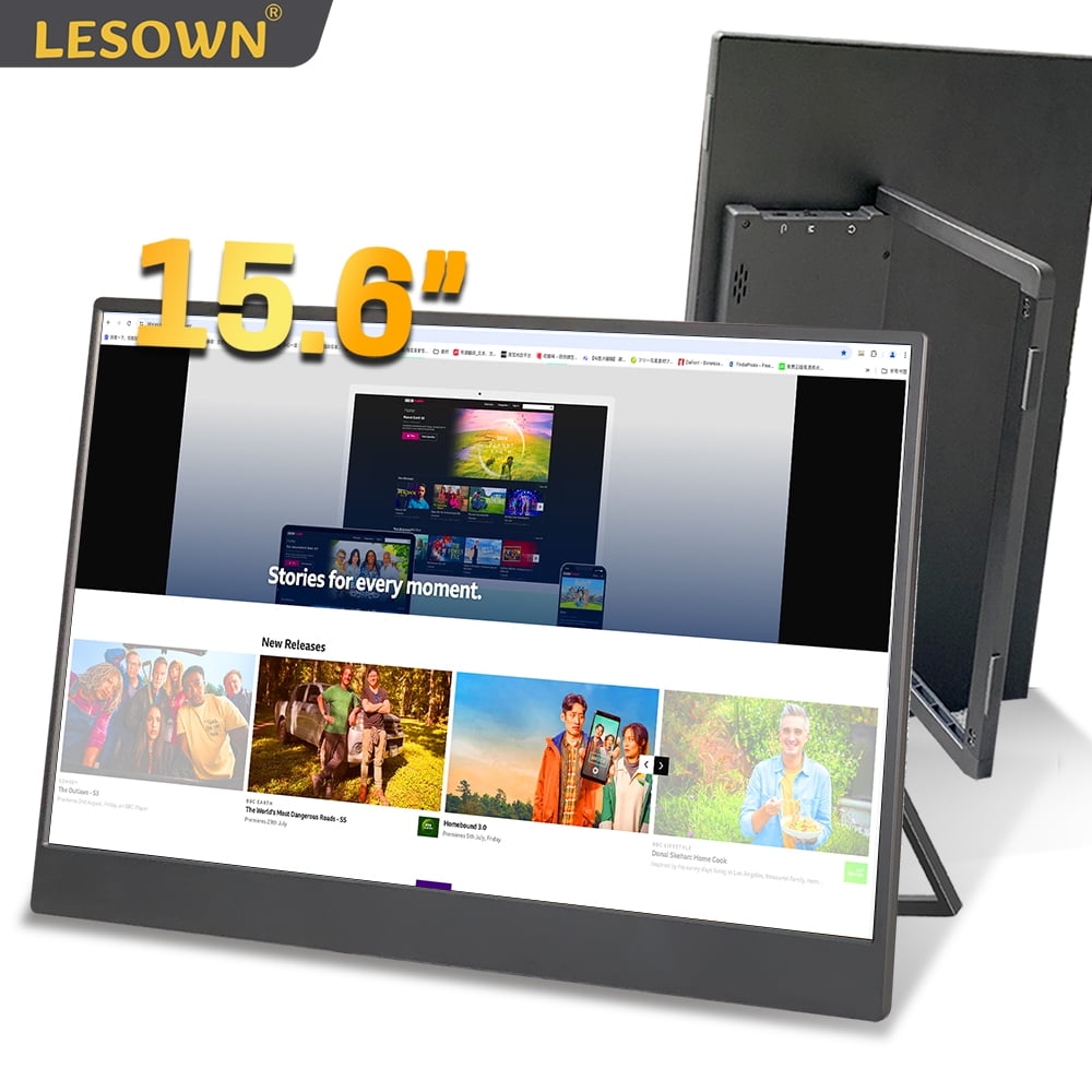 LESOWN 15.6 Inch Portable Ultra-Slim Monitor 1920x1080 FHD IPS Gaming ...