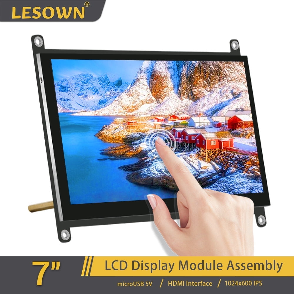 LESOWN 7" Tiny Small Touchscreen LCD Panel Raspberry Pi 7 inch HDMI ...