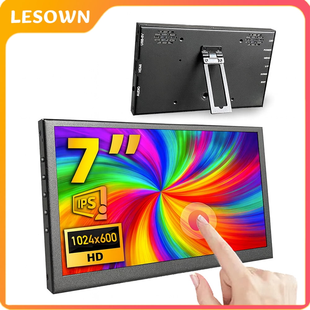 LESOWN 7-inch Portable Touchscreen Monitor HD 1024×600 IPS Extend ...