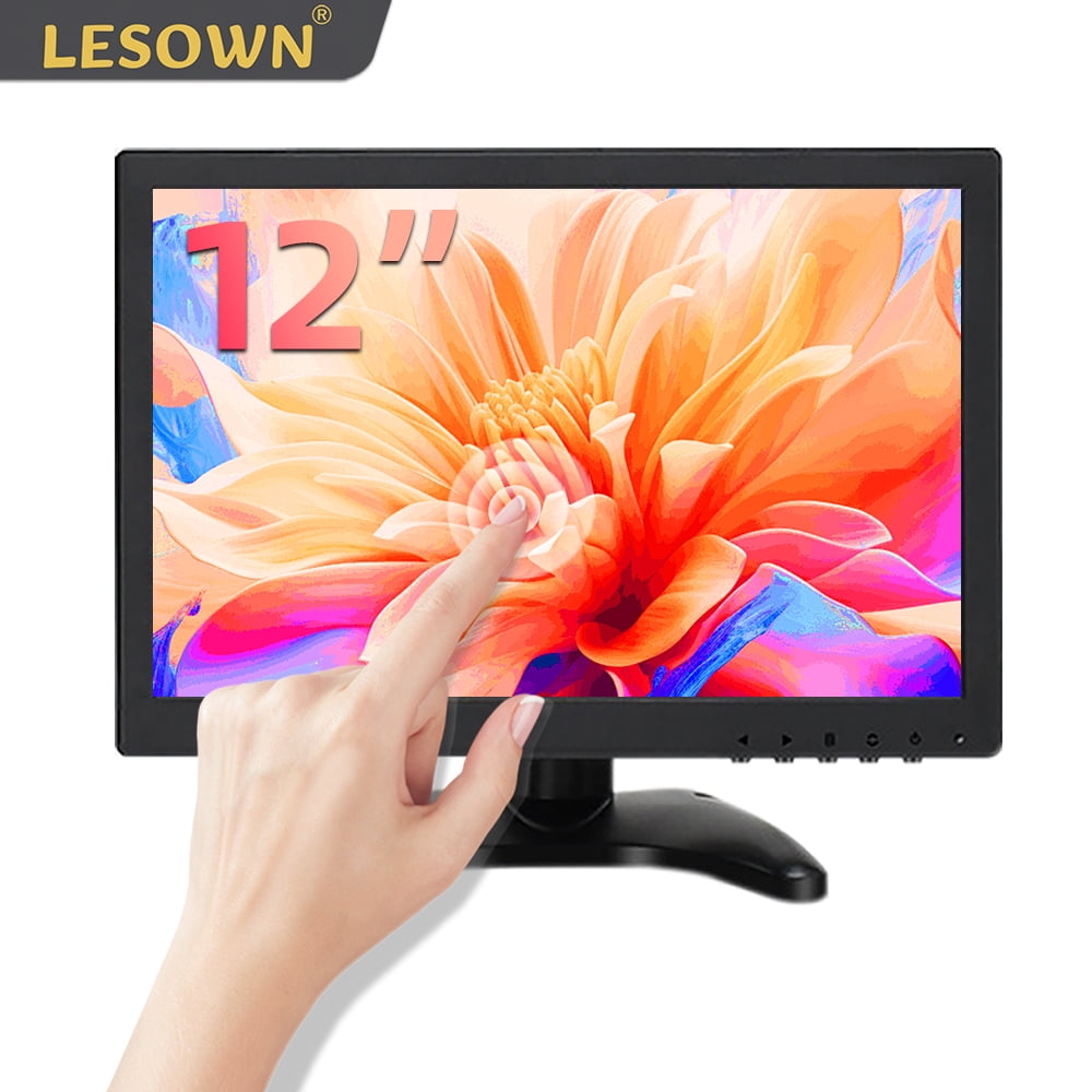 LESOWN Small Industrial Monitor 12 inch 1280x800 IPS LCD CCTV Screen ...