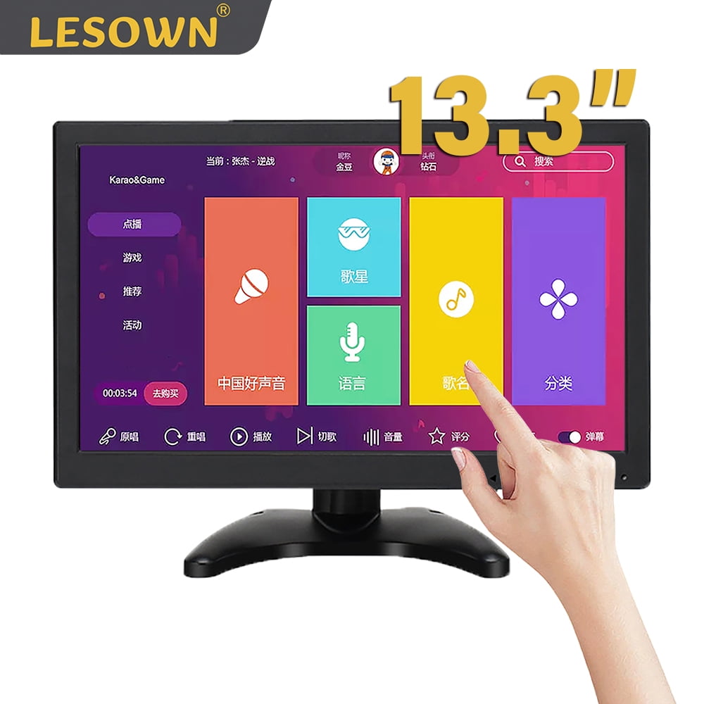 LESOWN USB Resistive Touch Screen Industrial Monitor 13.3 inch HD ...