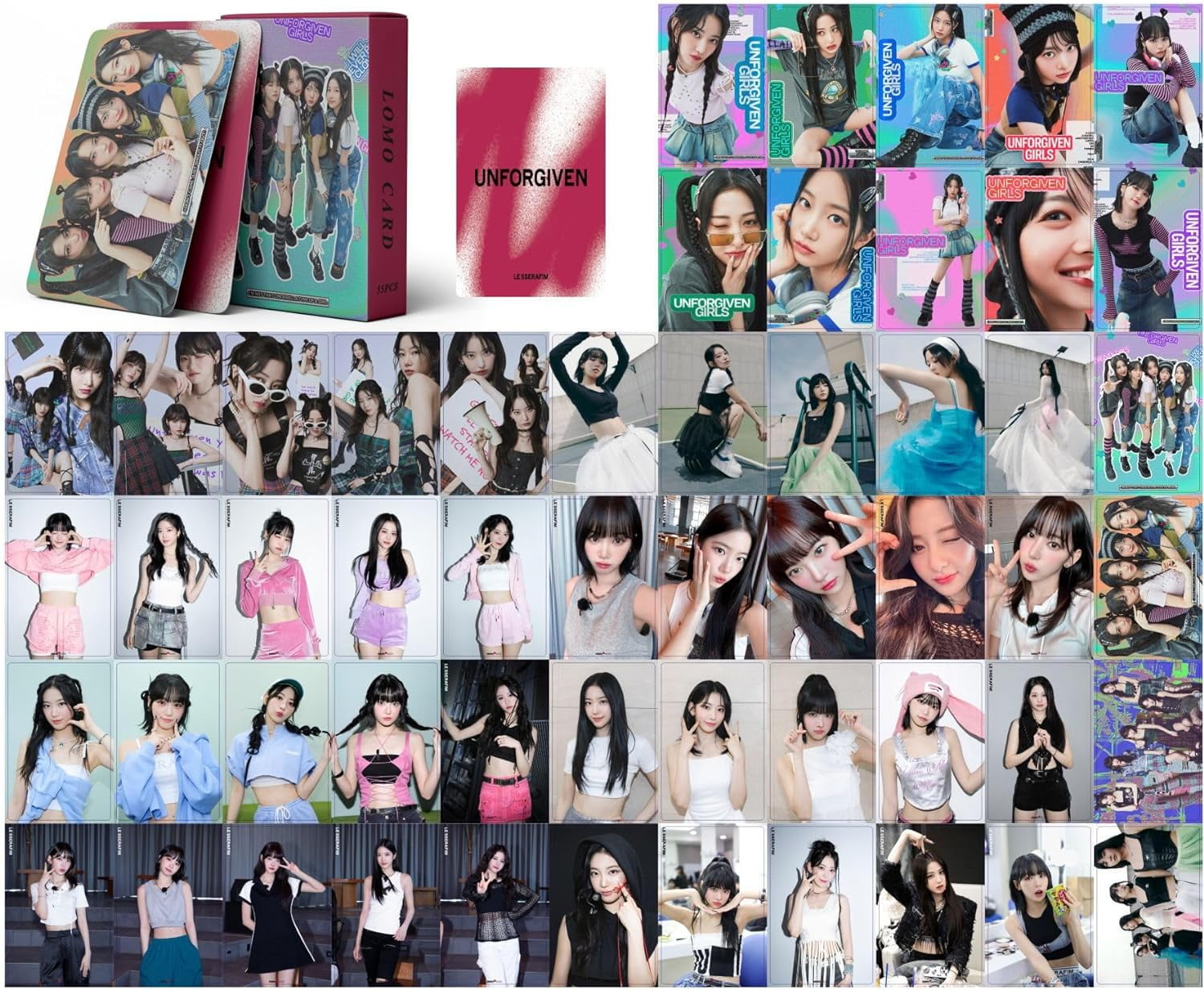 LESSERAFIM 55 x Lesserafim Unforgiven Photo Cards Album Lesserafim Lomo ...