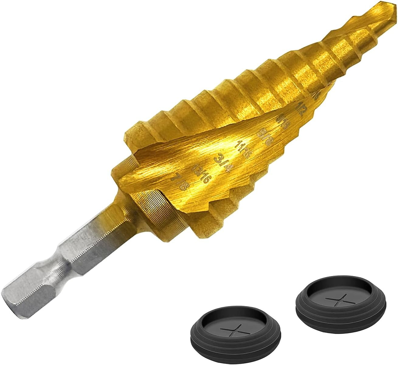 LESYAO 12-Step Split Point Titanium Coated Drill Bit (3/16 - 7/8 inch ...