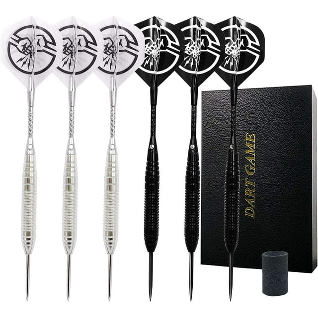 LESYAO 6 pcs Steel Tip Dart Set, Professional Metal Darts with Aluminum ...