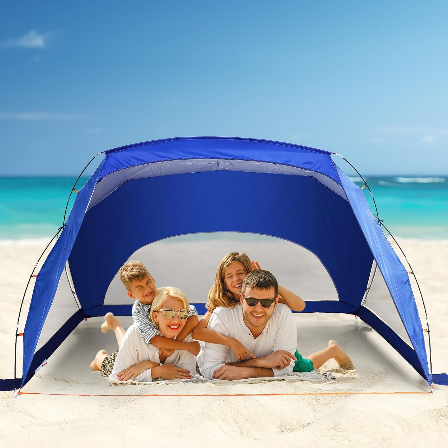 LET'S CAMP 3 Person Beach Tent,UV Sun Shelter Lightweight Beach Sun ...