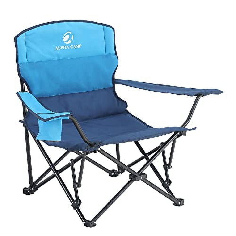 LET'S CAMP Folding Camping Chair Low Chair Quad Portable Chair with Cup ...