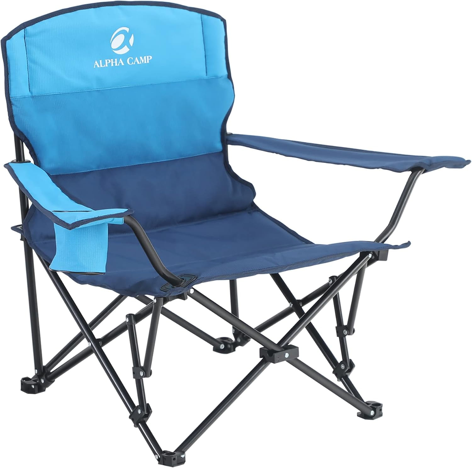 LET'S CAMP Folding Camping Chair Low Chair Quad Portable Chair with Cup ...