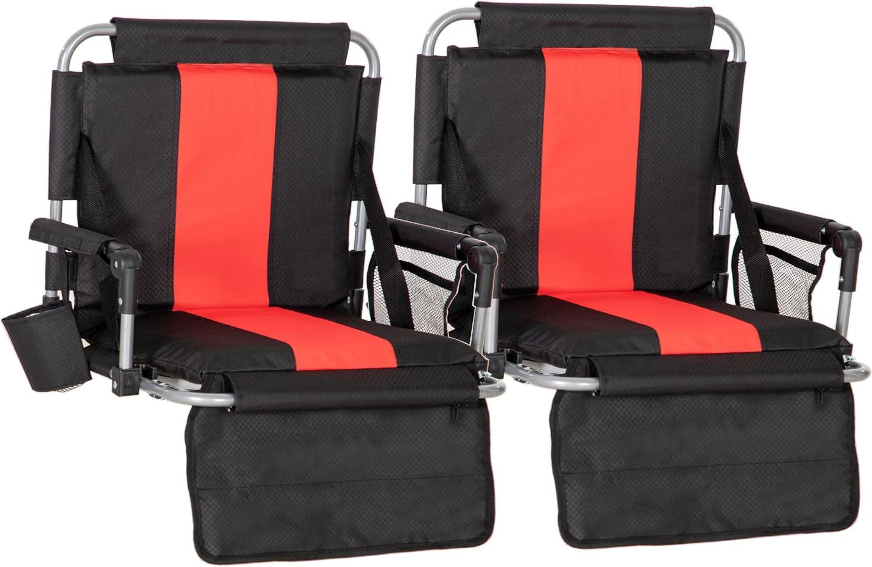 LET'S CAMP Folding Stadium Seat Bleacher Chair with Cup Holder, Mesh ...