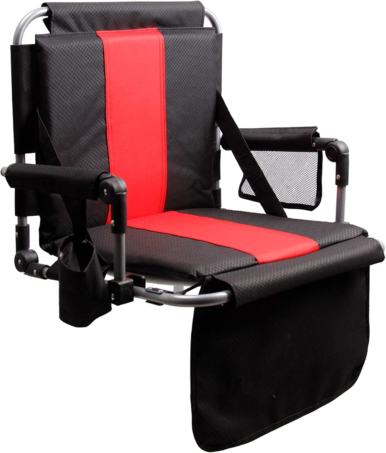 LET'S CAMP Folding Stadium Seat Bleacher Chair with Cup Holder, Mesh ...