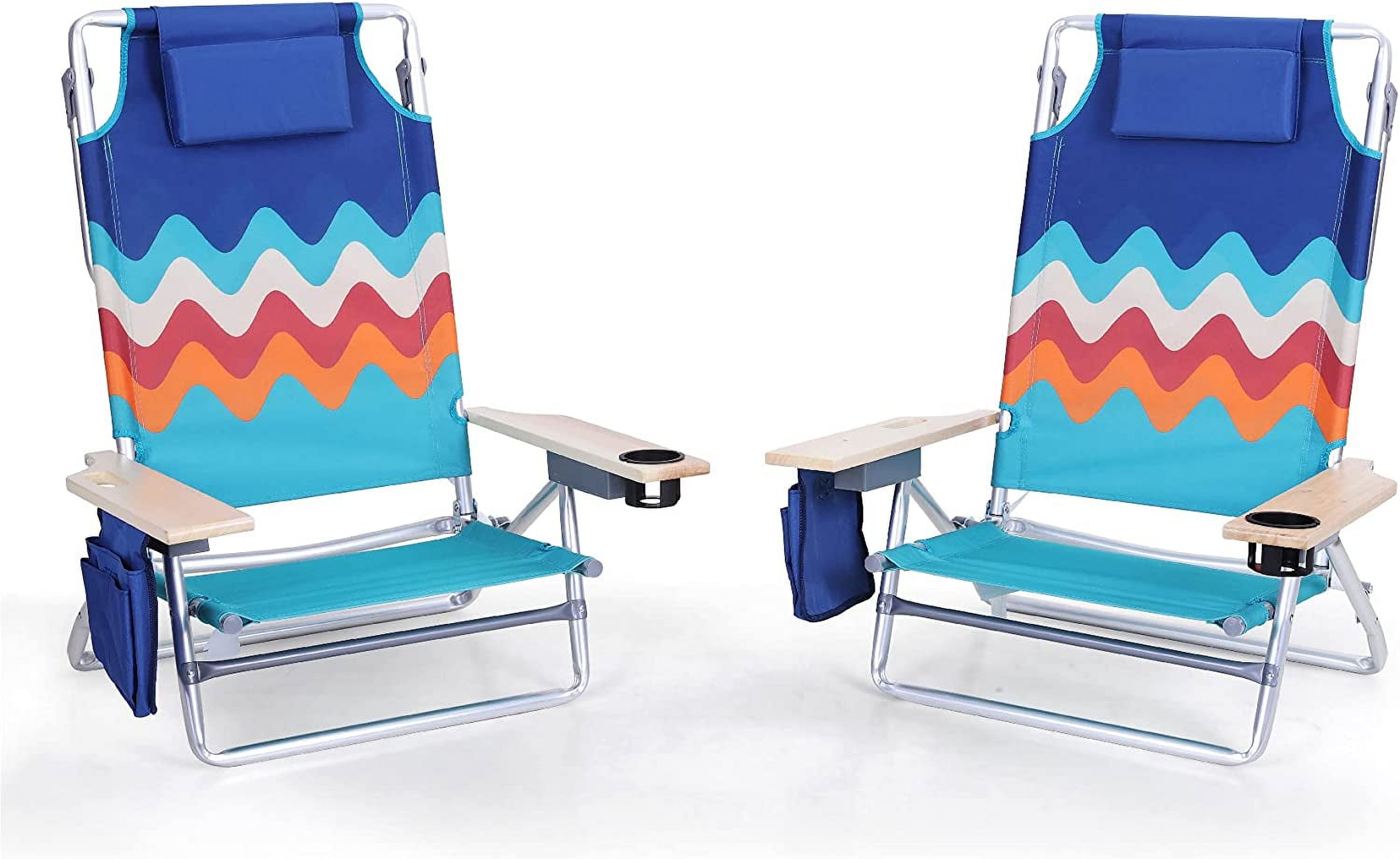 LET'S CAMP High Back Lawn Beach Chair with Insulated Cooler Bag ...