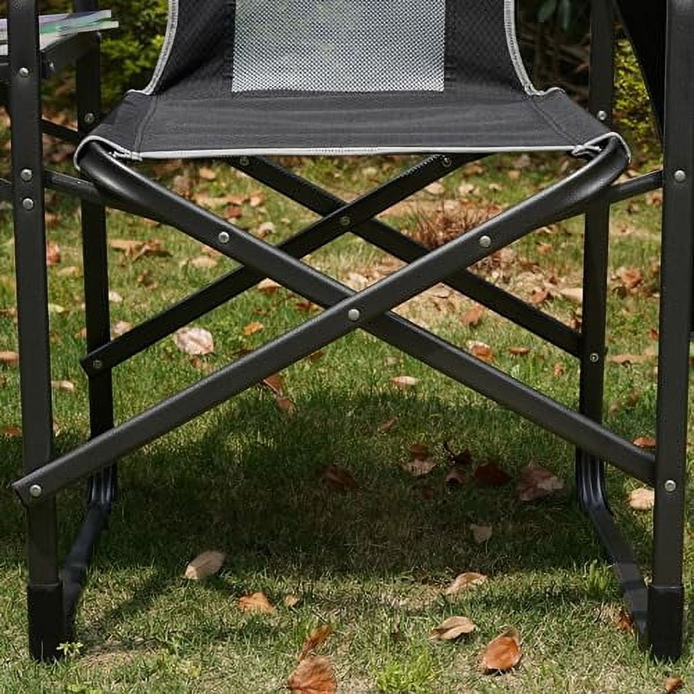 LET'S CAMP Oversized Folding Director Chair Outdoor Heavy Duty Camping ...