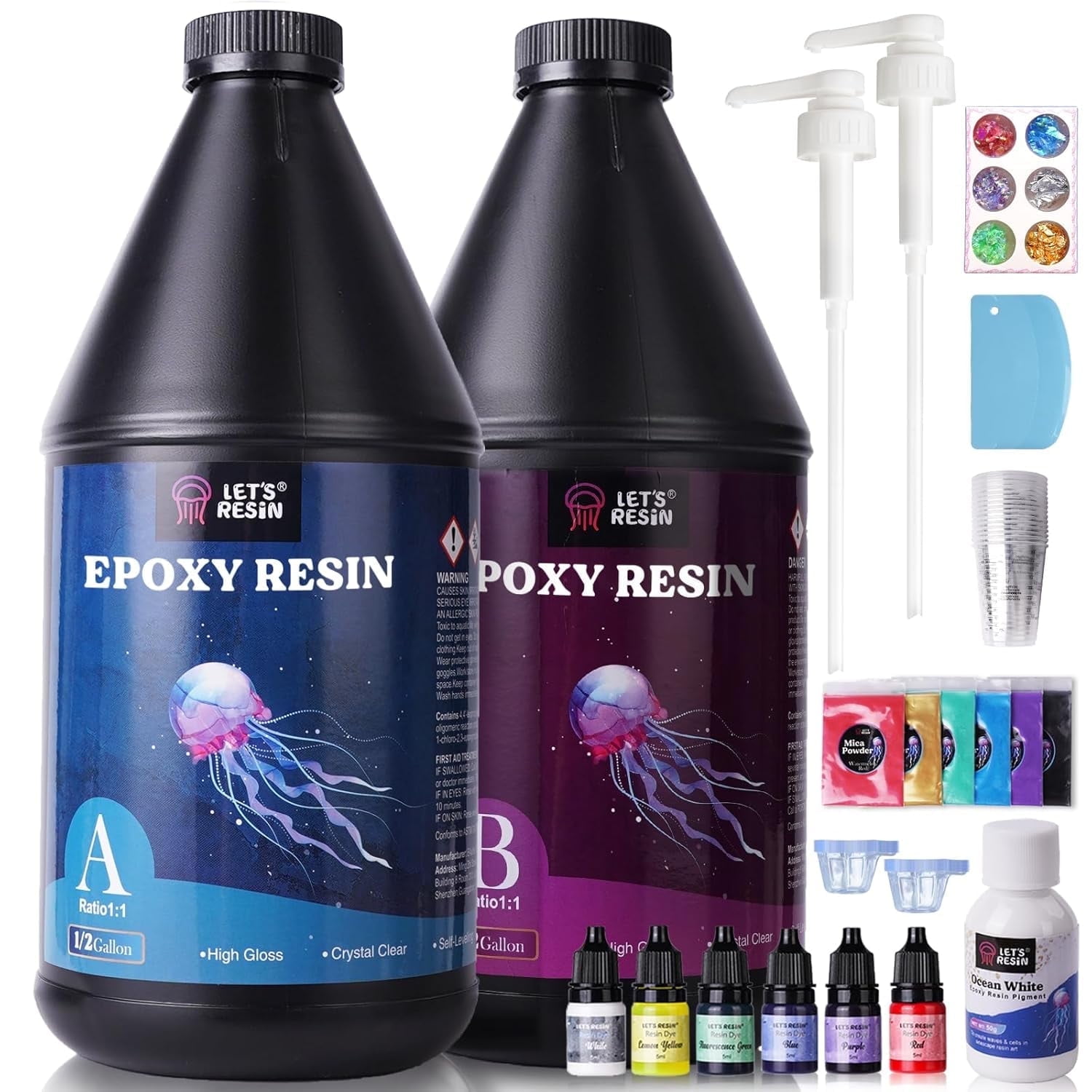 LET'S RESIN 1 Gallon Epoxy Kit - Crystal Clear, No Bubble, Low Odor for ...