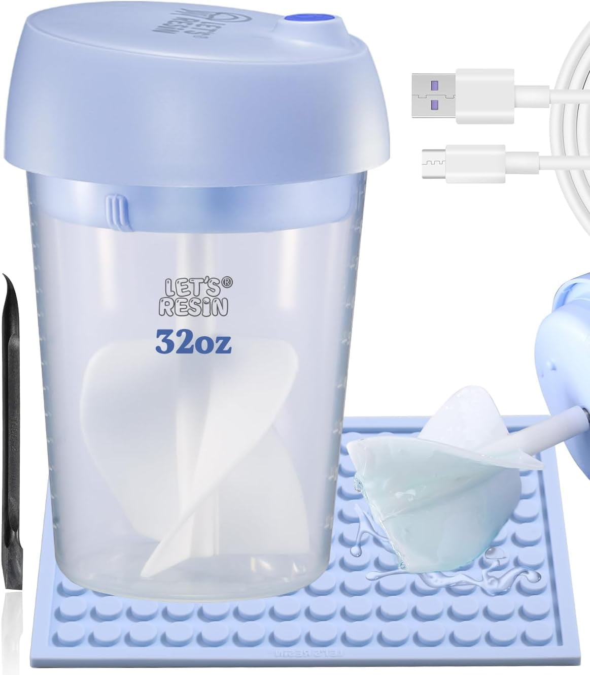 LET'S RESIN Auto Mixer - Rechargeable Electric, Hands-Free with ...