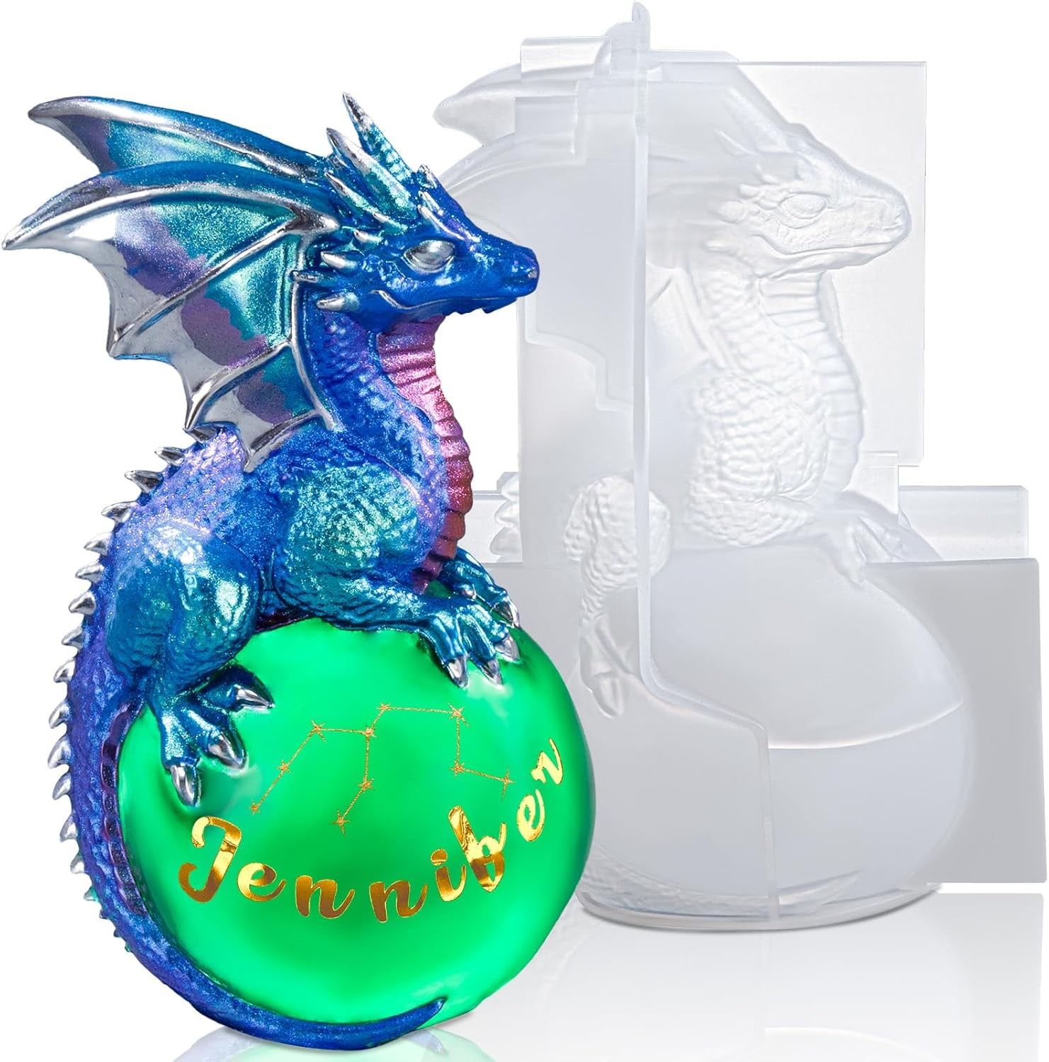 LET'S RESIN Dragon Resin Molds, Dragon Figurines Epoxy Resin Molds with ...