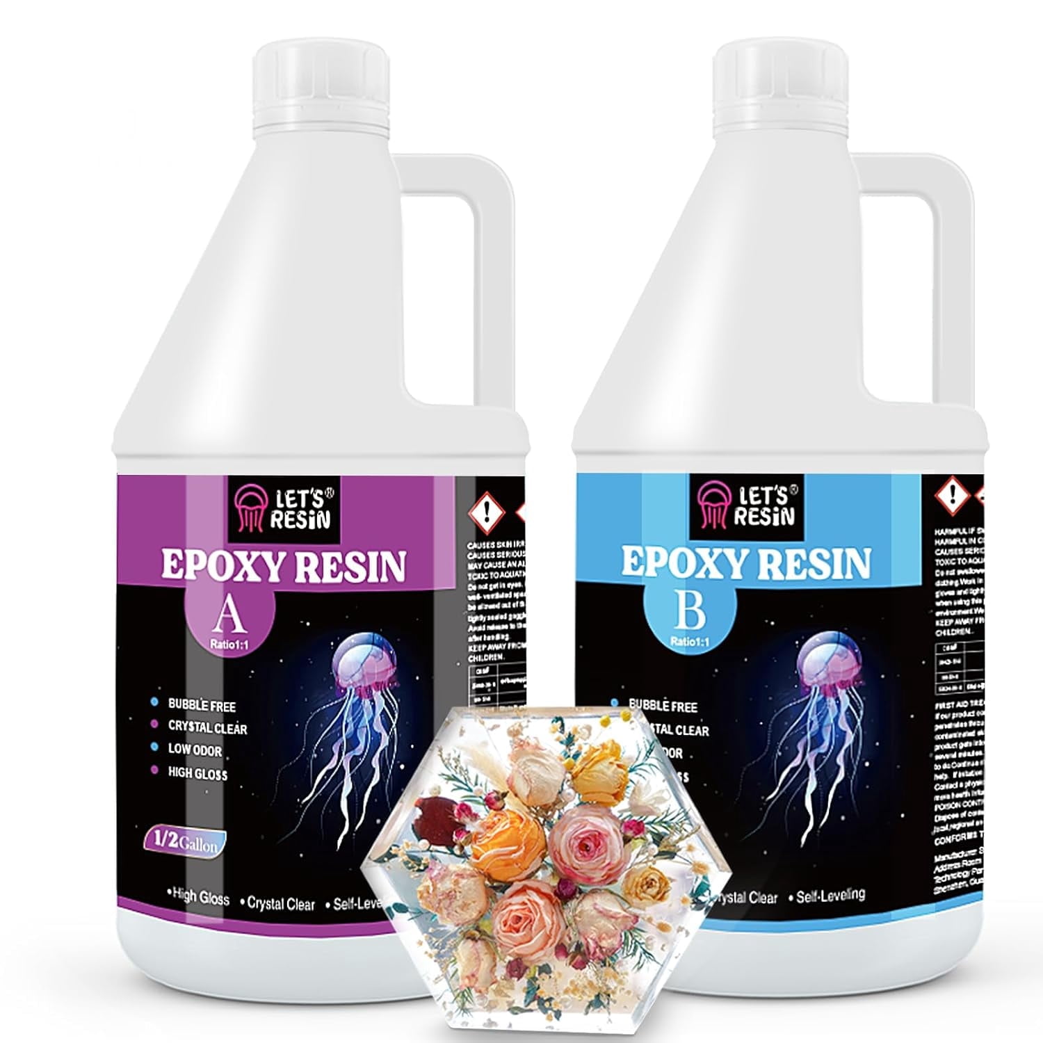 LET'S RESIN Epoxy Resin Kit,1 Gallon Bubble Free & Crystal Clear Epoxy ...