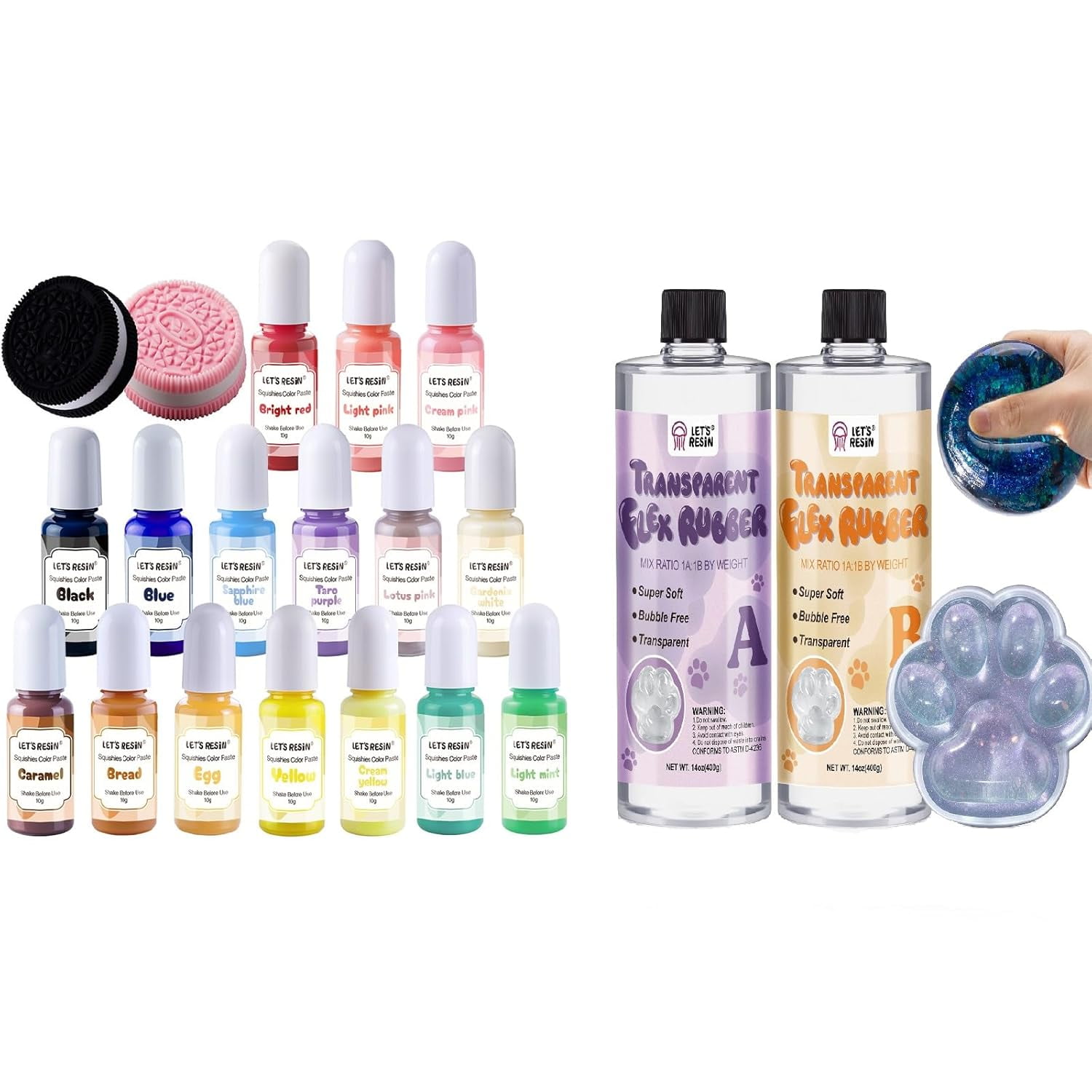 LET'S RESIN Transparent Gel for Taba Squishy and Silicone Pigment Dye ...