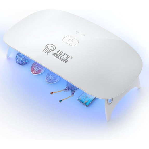 LET'S RESIN, UV Light, Large Portable 9.5x5.5x1 inches, Fast Curing ...