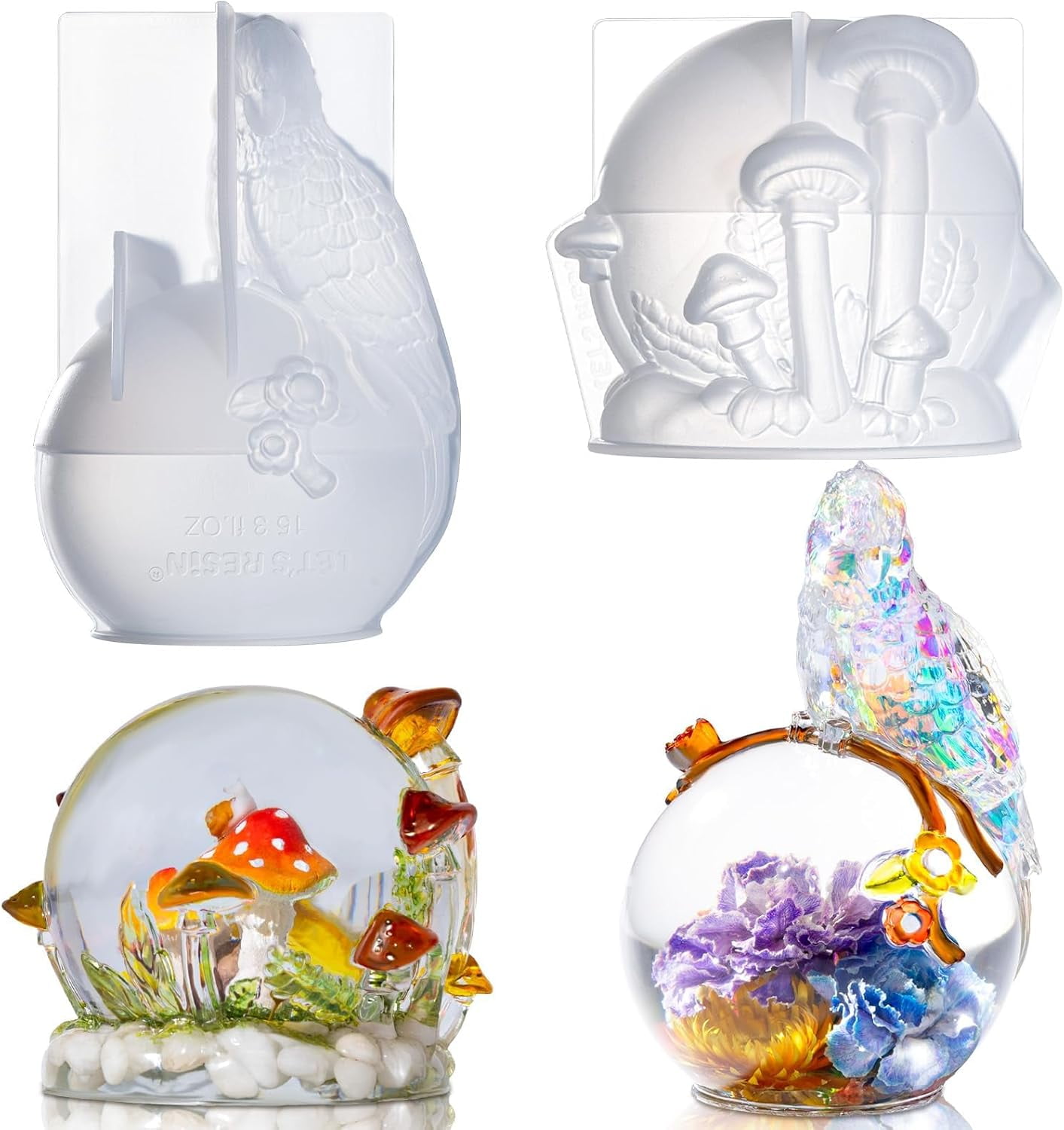LET’S Resin Ball Resin Molds, Orb Decorative Statue Silicone Molds with ...