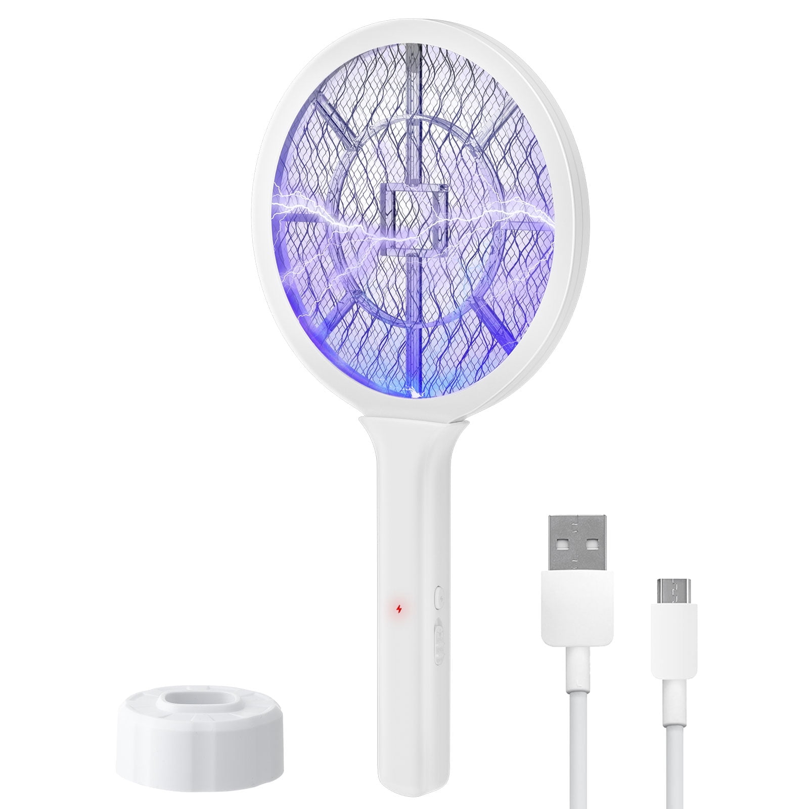 Rechargeable Electric Bug Zapper Racket, Handheld Fly Swatter, USB ...