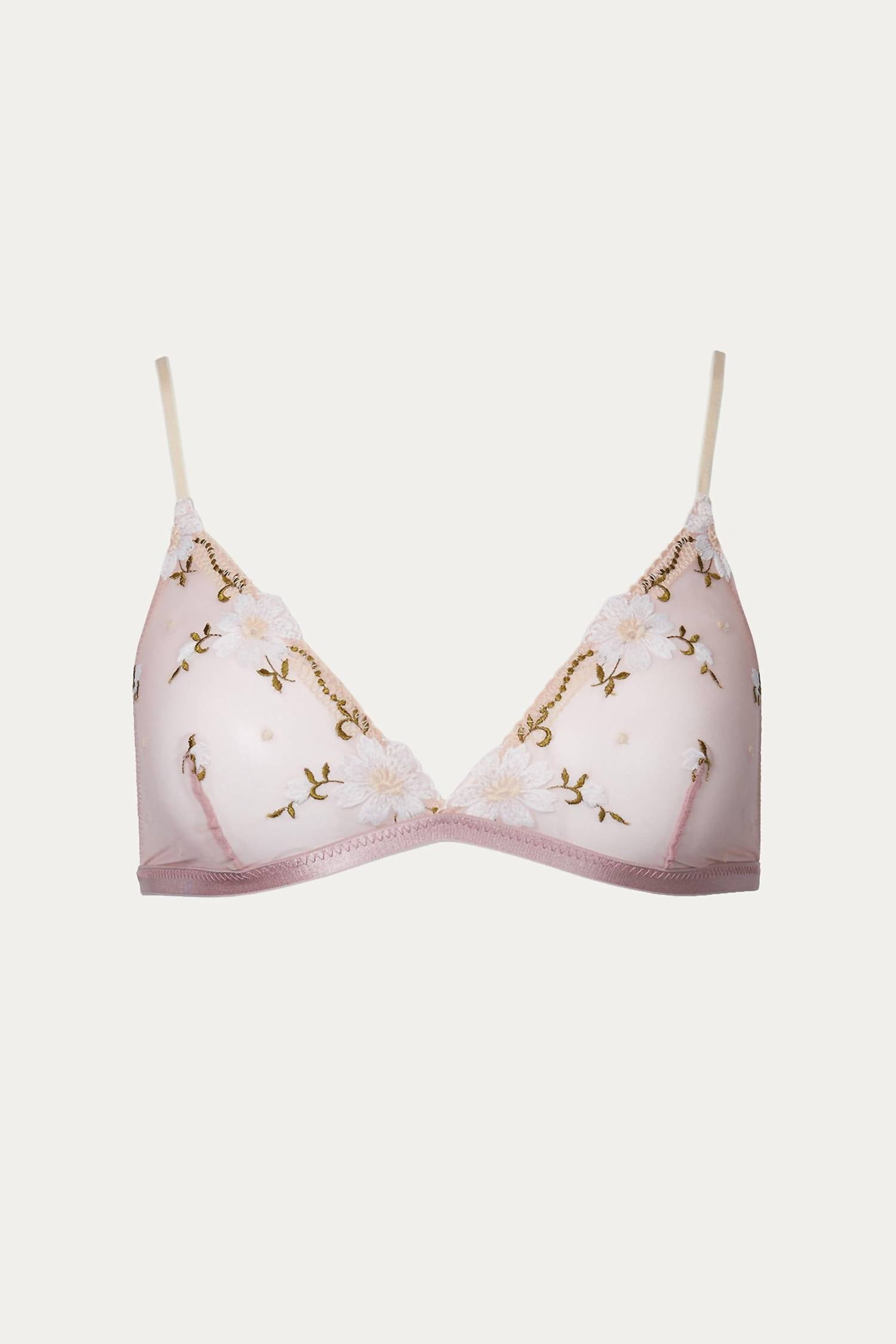 Leto Floral-Embroidered Soft-Cup Mesh Bralette - Walmart.com